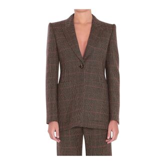 Chlo&eacute; Ma&szlig;geschneiderter Woll-Karo-Blazer - - Jackets - Damen - Braun - S