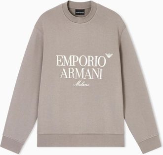 Emporio Armani Homme, Sweatshirts et sweats à capuche, Gris, Taille: XL SweaT-shirt en jersey French terry avec logo brodé