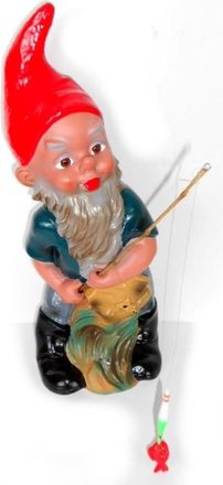 Generic XL Gartenzwerg Zwerg mit Angel Figur 37 cm Kunststoff Gartenfigur Deko