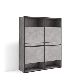 Skraut Home | Schuhregal, Schuhschrank | Schuhaufbewahrung | 120x145x35 cm | Für Schlafzimmer, Zimmer | Schuh-Organizer | Moderner Stil | Zement