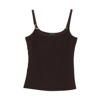 Gucci Viskose-Crepe-Jersey-Top mit Horsebit - - Tops - Damen - Braun - L