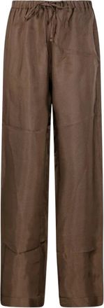 R&oacute;he Femme, Pantalons, Brun, Taille: 38 FR Pantalon &agrave; cordon de serrage &agrave; mini carreaux