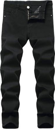 Generic Jeans d&eacute;contract&eacute;s printemps et &eacute;t&eacute; pour hommes, jambe droite, grande taille, pantalon de mode, souvenir de maison, Noir, 3XL