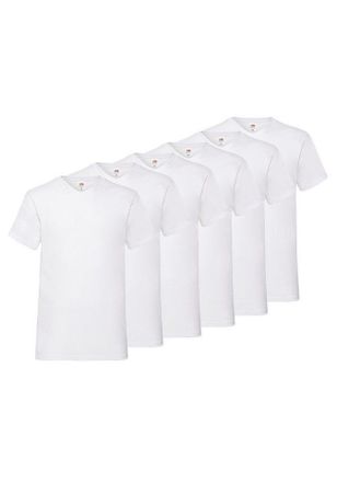 Fruit Of The Loom T-Shirt (Packung, 6-tlg) aus Baumwolle, V-Ausschnitt, 6-teilig