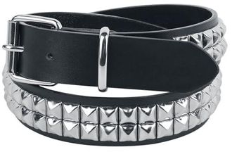 Black Premium by EMP Unisexe Ceinture noire à deux rangées de clous 95 cm