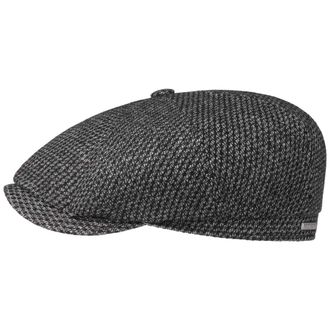 Stetson Hatteras Milbridge Wool Flatcap Elegante Schirmm&uuml;tze Meliertes Muster Made in EU Herren Herbst/Winter grau XL (60-61 cm)