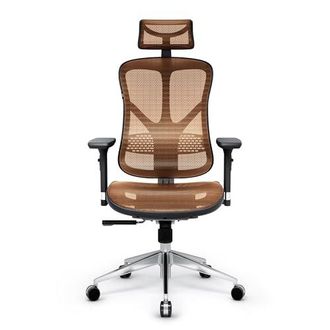 Diablo V-Basic Chaise de Bureau Ergonomique Accoudoirs 3D Dossier R&eacute;glable Appuie-t&ecirc;te Fonction Bascule Tissu R&eacute;sille (Noir-Orange)