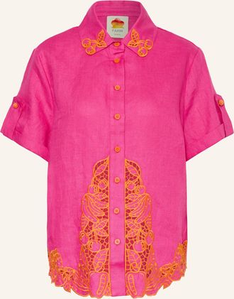 Farm Rio Farm Rio Hemdbluse Aus Leinen Mit Lochspitze pink