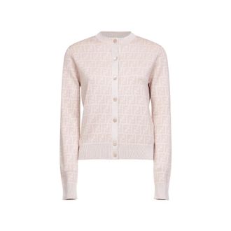 Fendi FF-Jacquard Strickjacke - - Knitwear - Damen - Rosa - S