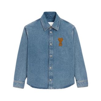 Ami Femme, Blouses et Chemises, Bleu, Taille: 42 FR Outerwear Ami Paris