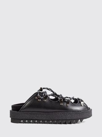sacai Plateau-Sandalen mit niedrigem Absatz aus Glattleder mit gekerbter Sohle