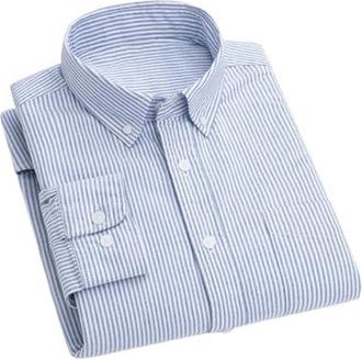 Generic Chemise d&eacute;contract&eacute;e &agrave; manches longues pour homme Oxford ray&eacute; &agrave; carreaux coupe ajust&eacute;e chemise formelle bureau, 810, XXL