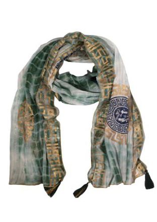 Generico &Eacute;charpe brillante et pleine de vie, avec imprim&eacute; dans des tons chauds et dor&eacute;s - 180 x 50 cm, vert, 180 X 50 Cent&iacute;metros