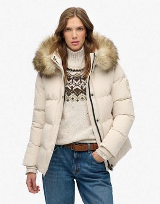 Superdry Everest Five Baffle - Steppjacke in rosa get&ouml;nt