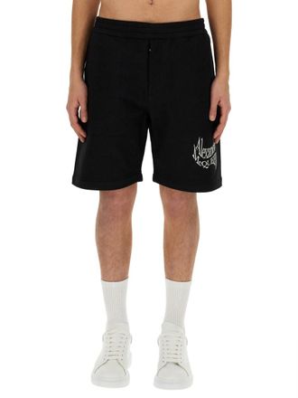Alexander McQueen Logo-Detailed Cotton Bermuda - Black