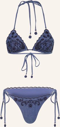 Zimmermann Triangel-Bikini Aster Denim blau