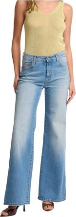 Kocca Femme, Jeans, Bleu, Taille: 42 FR Pantalon &Eacute;vas&eacute; Allongeant la Jambe
