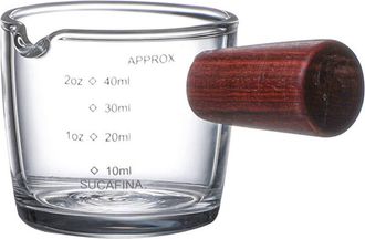 Cabilock Milchkännchen 75ML Glaskanne Milchkanne Glas Sauciere Latte Art Kännchen Pitcher mit Griff Ölspender Cappuccino Tassen Espresso Schälchen Sahne Kanne 