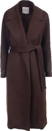 Ermanno Scervino Femme, Manteaux, Brun, Taille: 40 FR Long Double Wool Coat