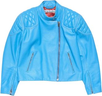 Acne Studios Leoto Lederjacke - - Jackets - Damen - Blau - M
