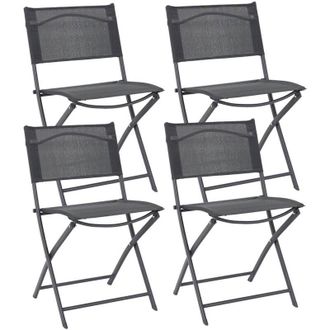 Altobuy Altobuy - sanae - Lot de 4 Chaises de Jardin Pliantes Grises