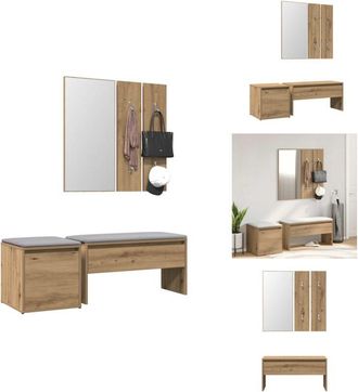 vidaXL Garderoben-Set Artisan-Eiche Holzwerkstoff - Flurm&ouml;bel Set - Flurm&ouml;bel Sets - Flurm&ouml;bel - Flurm&ouml;belset