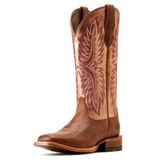 Ariat Womens Frontier Calamity Jane Western Boots in Bite The Dust Brown Desert Sunrise, B Medium Width, Size 42.5, by Ariat