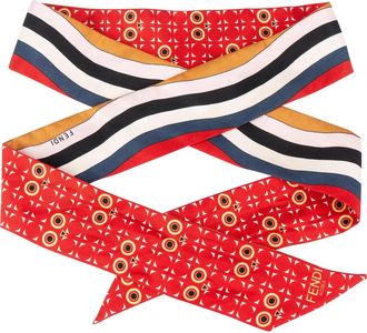 Fendi T&uuml;cher & Schals - Fendi Multicolor Silk Scarf Tuch - Gr. unisize - in Rot - f&uuml;r Damen