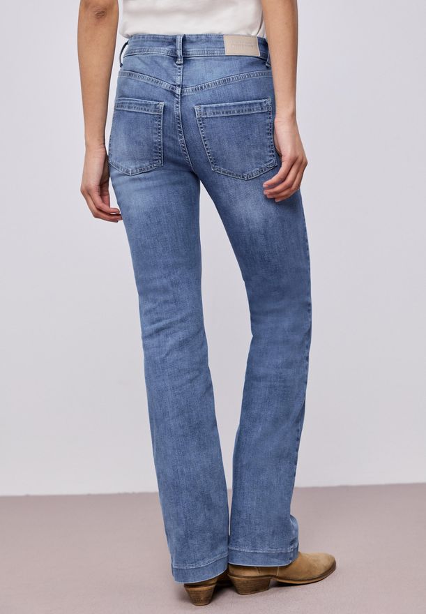 Bootcut-Jeans STREET ONE Style Blaire, Damen, Gr. 27, L&auml;nge 30, light blau wash, Denim/Jeans, Obermaterial: 63% Baumwolle, 25% Polyester, 10% Viskose,