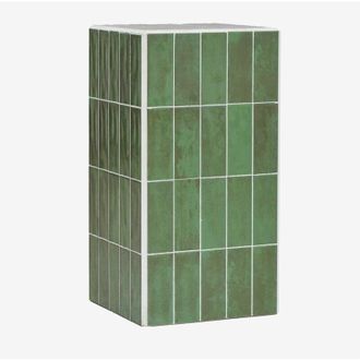 Sklum Quadratischer Beistelltisch 30x30 cm aus Zement und Bongani-Fliesen Kaktus Grün
