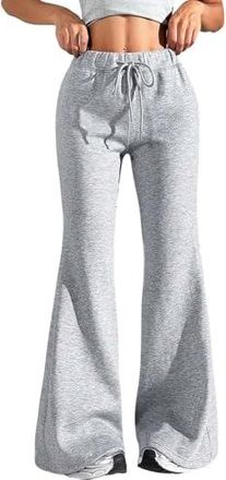 Generic Pantalon de yoga ample avec cordon de serrage pour femme - Pantalon de yoga évasé pour femme - Grande taille - Coupe ample - Pantalon de survêtement é