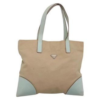 Prada Pre-owned Toile sacs-prada - Femme - Pre-owned - Beige - Taille: ONE Size
