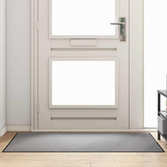 vidaXL Vidaxl - Tapis dentr&eacute;e Gris et Noir 90 x 150 cm Polypropyl&egrave;ne et vinyle