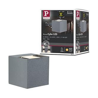 Paulmann 18000 Kit Spot en saillie spécial Cybo LED 2x3W, 230V, IP65, carré, 80x80mm, Gris, Alu