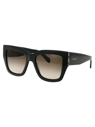 Ferragamo Womens Sunglasses Sf1104s Green Acetate