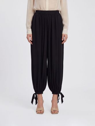 Chlo&eacute; Pantalon harem en soie &agrave; jambe large et taille haute