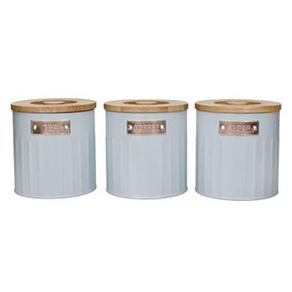 KitchenCraft Lot de 3 bo&icirc;tes de rangement, bleu clair, coffret cadeau