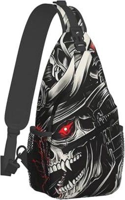 Generic Polyester Sacoche Homme Bandouliere Art japonais cool de cr&acirc;nes de squelettes Sacs &agrave; Bandouli&egrave;re Casual Cross Body pour Cyclisme &eacute;cole Femme