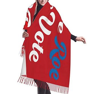 Generic Rouge Roe Roe Roe Votre Vote Écharpe Femme Classique Glands Foulard Hiver Chaud Châle
