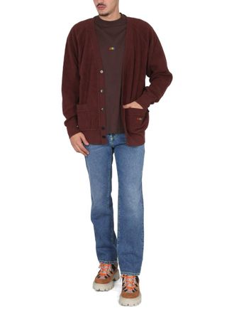 Msgm V-Neck Cotton Cardigan - Brown