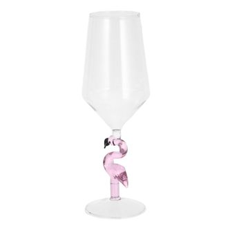 NUOBESTY Weingl&auml;ser mit Flamingo Stiel Kreatives Glas Robustes Weinglas 500ml Cocktailglas f&uuml;r Party Sommer Vielseitiges Trinkgeschirr