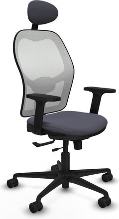 Piqueras y Crespo Schreibtischstuhl in Grau und Wei&szlig;, mit 2D-Armlehnen, h&ouml;henverstellbarer Lendenwirbelst&uuml;tze und festem Kopfteil, ausgestattet mit Syncro/Traslack und 