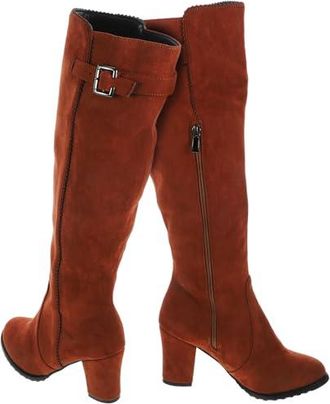 Frcolor Bottes Hautes &agrave; Talons pour Femmes Automne-Hiver Bottes de Chevalier &agrave; Fermeture &Eacute;clair Lat&eacute;rale Taille 39 Couleur Beige Clair &Eacute;l&eacute;gantes et Chaudes po