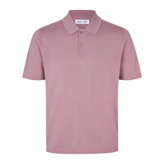 Sams&oslash;e & Sams&oslash;e Gestricktes Poloshirt mit Merinowolle - - Tops - Herren - Lila - S