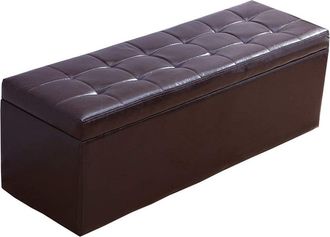 Generic Aufbewahrungsbank Aus PU-Leder Mit Hochklappbarer Oberseite, Rechteckige Schuhbank for Den Eingangsbereich Und Das Schlafzimmer - 150 Kg Tragkraft, Me