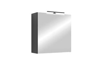 Byliving Spiegelschrank Spree/Korpus matt anthrazit mit Spiegelt&uuml;ren/H&auml;ngeschrank mit Soft-Close-Funktion/Inkl. LED-Beleuchtung/Badschrank mit Stecker- und Sch