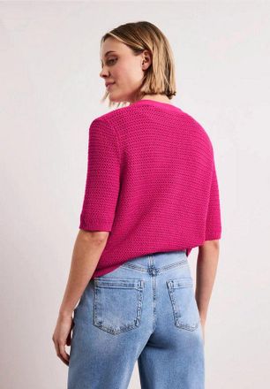 Street One Cardigan Kurzarm Cardigan mit V-Neck und Struktur (1-tlg)