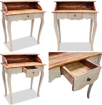 vidaXL Schreibtisch Massives Mahagoniholz 80x40x92 cm - Antiker Schreibtisch - Holzsreibtisch - Mahagoni Tisch - Vintage Schreibtisch - Designer
