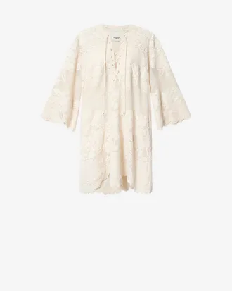 Isabel Marant Kleid Solara - Damen - Naturfarben - Gr&ouml;&szlig;e T0 - Isabel Marant - Sommerkollektion F&uuml;r Damen - Neue La Riviera Capsule Collection