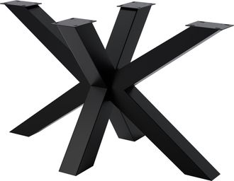 Clp Tischbeine Metall schwarz Esstisch Harlan, Tischgestell pulverbeschichtet, besonders stabil bis 300 kg belastbar, für DIY-Tische, Farbe:schwarz, Größe